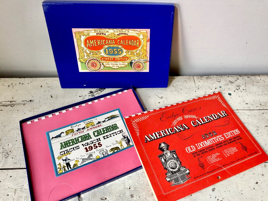 1952 & 1955 Evelyn Curro Americana Calendars - Etsy