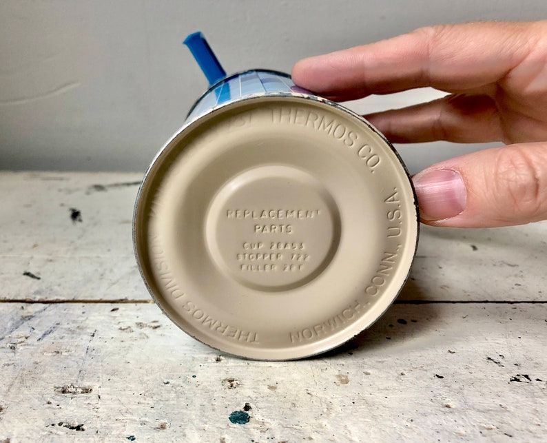 Vintage King -seeley Thermos; Blue Grid Bottle Number 2810 - Etsy