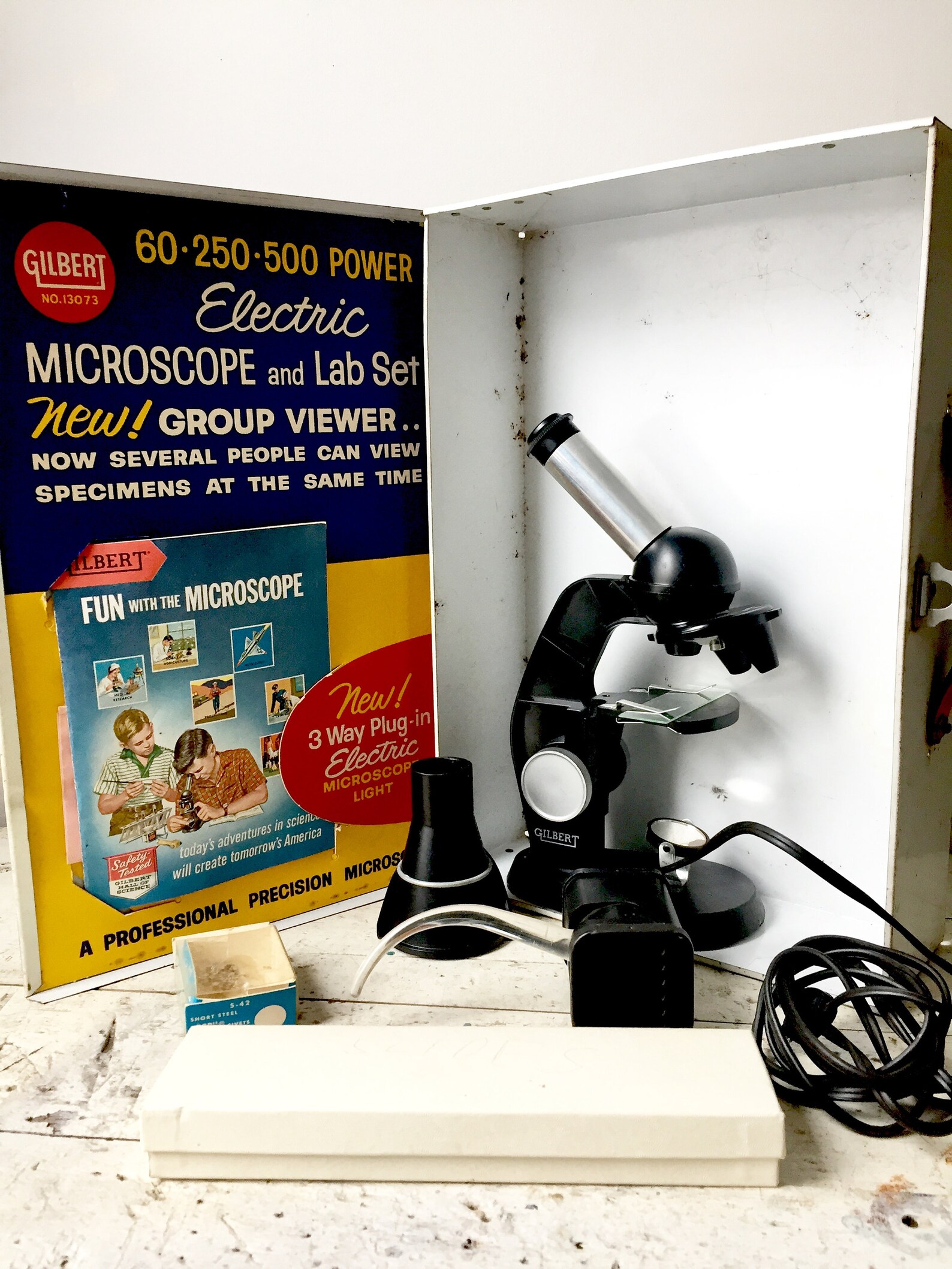 Vintage Gilbert Microscope and Lab Set Metal Box and Leather | Etsy