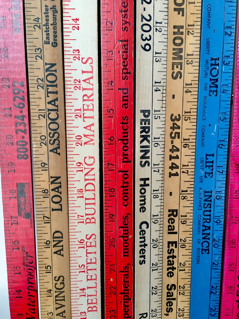 12 vintage wooden yardsticks; instant collection! Tools Sewing ...