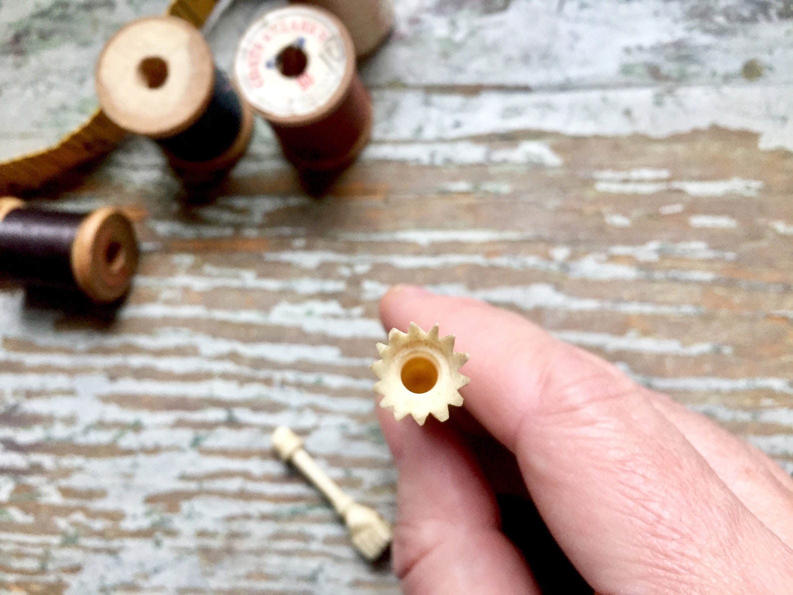 Antique Hand-carved Bone Needle Case Parasol With Hand - Etsy