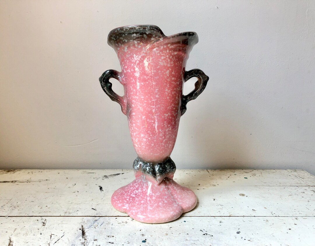 Vintage Hull Vase in Speckled Pink and Gray; W18 - Etsy