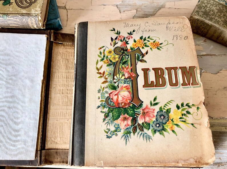 1880s Leather-bound Photo Album With 42 Photos - Etsy