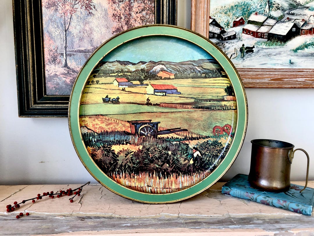 Large Vintage Sunshine Tin With Van Gogh Paintings - Etsy