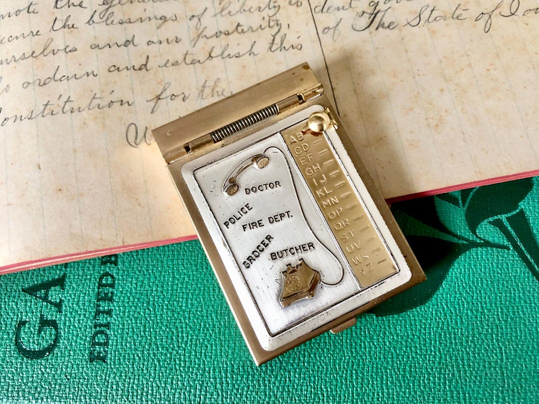 Vintage Miniature Gold-tone Address Book - Etsy