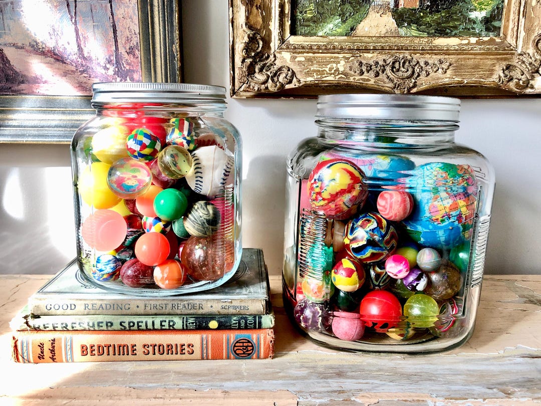 Large Collection of Vintage Bouncy Balls in Glass Pantry Jars - Etsy