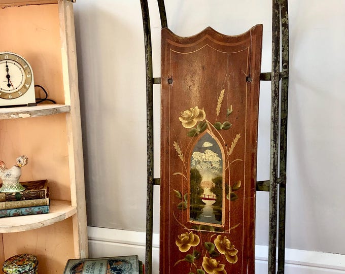 RESERVED ** Antique Runner Sled With Hand-painted Scene - Etsy