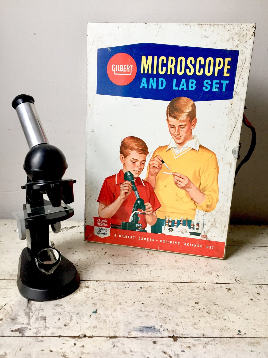 Vintage Gilbert Microscope and Lab Set Metal Box and Leather | Etsy