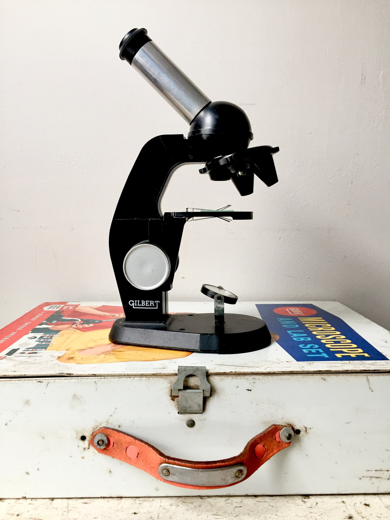 Vintage Gilbert Microscope and Lab Set Metal Box and Leather | Etsy