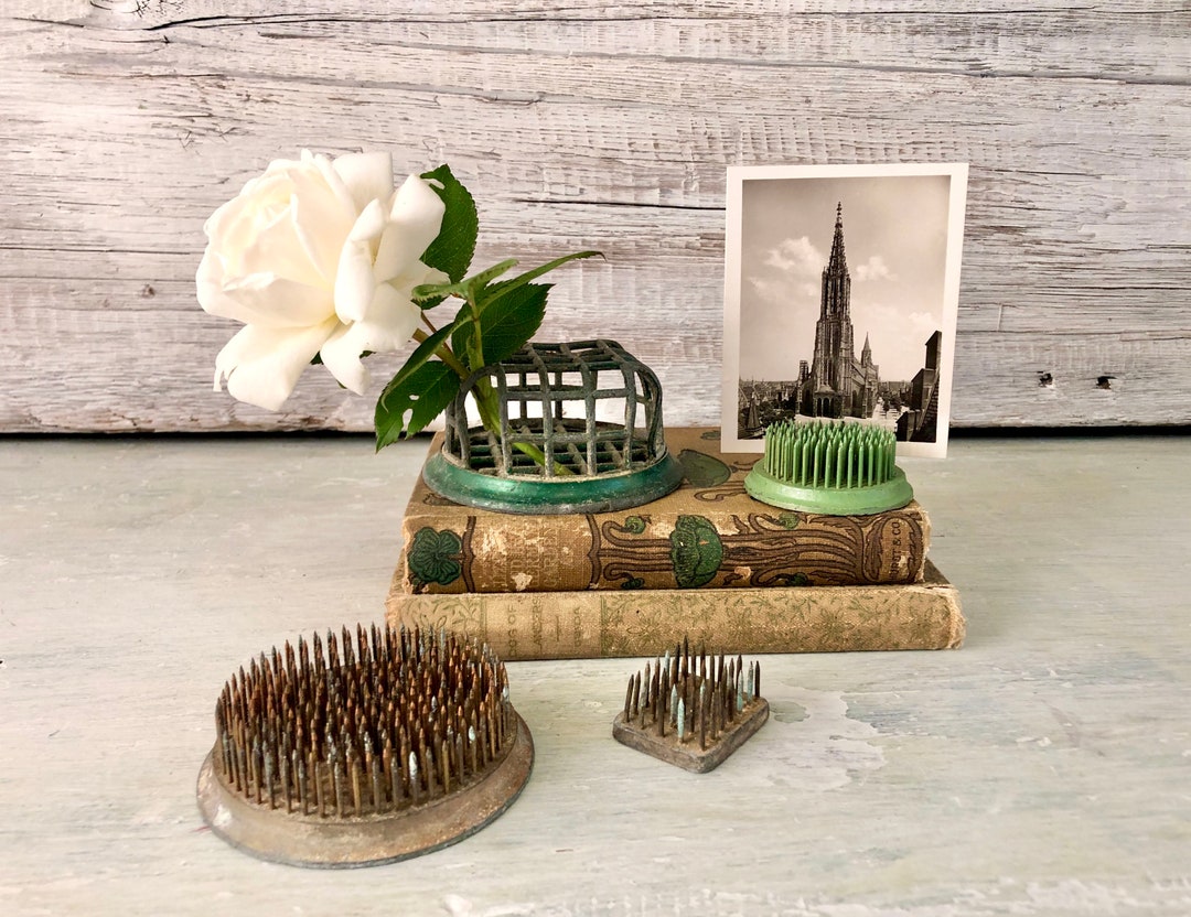 Collection of Four Metal Flower Frogs - Etsy