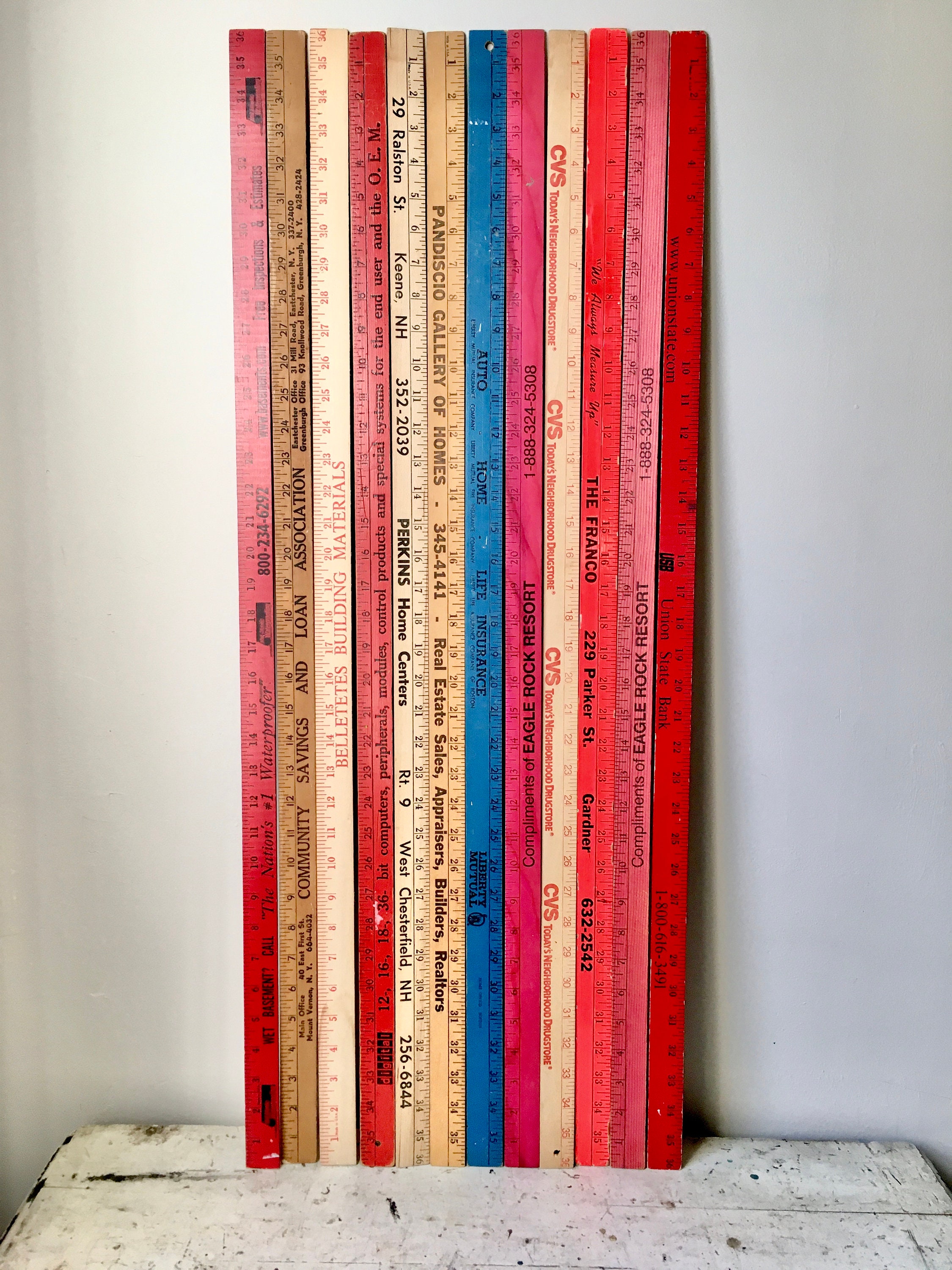 12 vintage wooden yardsticks; instant collection! Tools Sewing ...