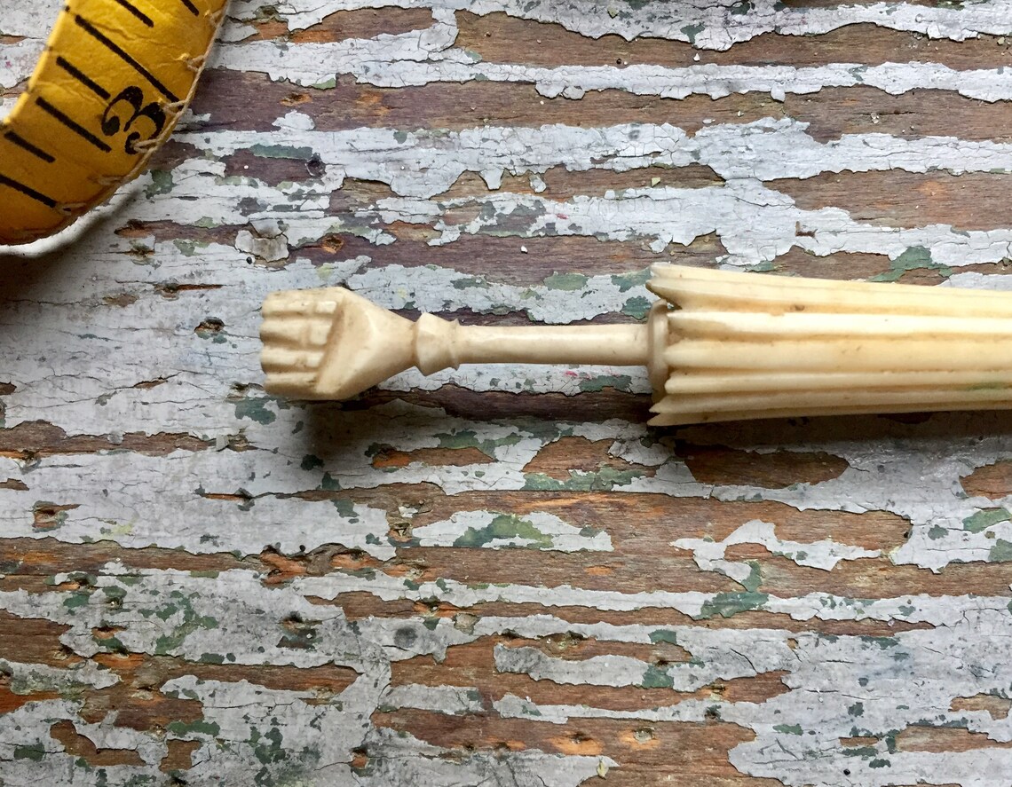 Antique Hand-carved Bone Needle Case Parasol With Hand - Etsy
