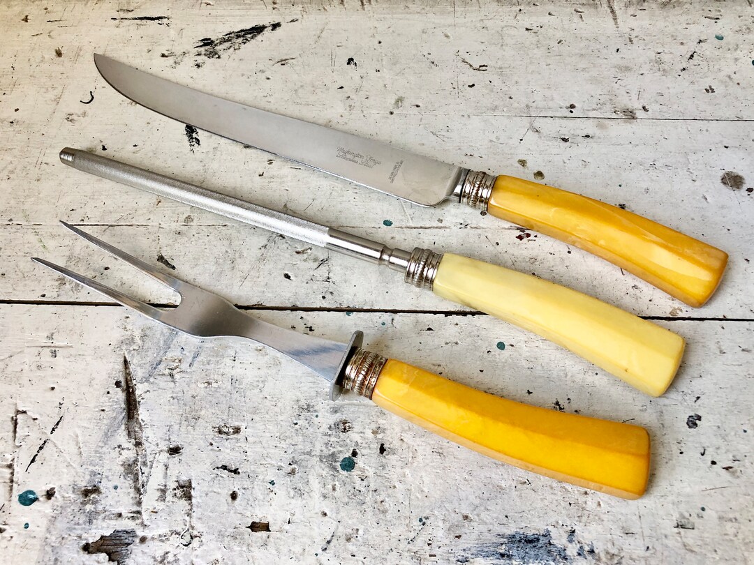 Vintage Washington Forge Carving Set; Stainless Steel and Bakelite - Etsy