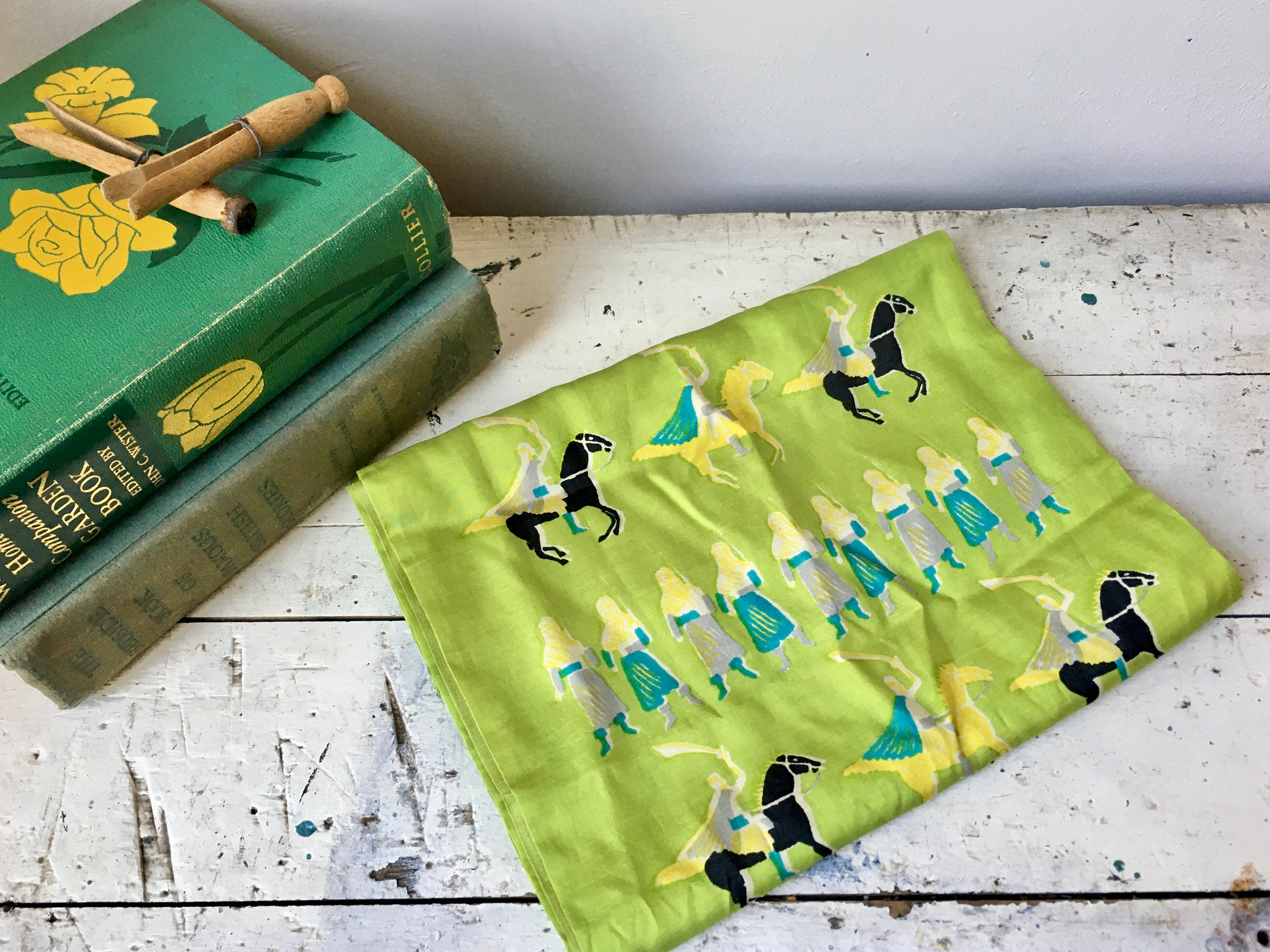 Vintage Silk Scarf With Warrior Pattern - Etsy