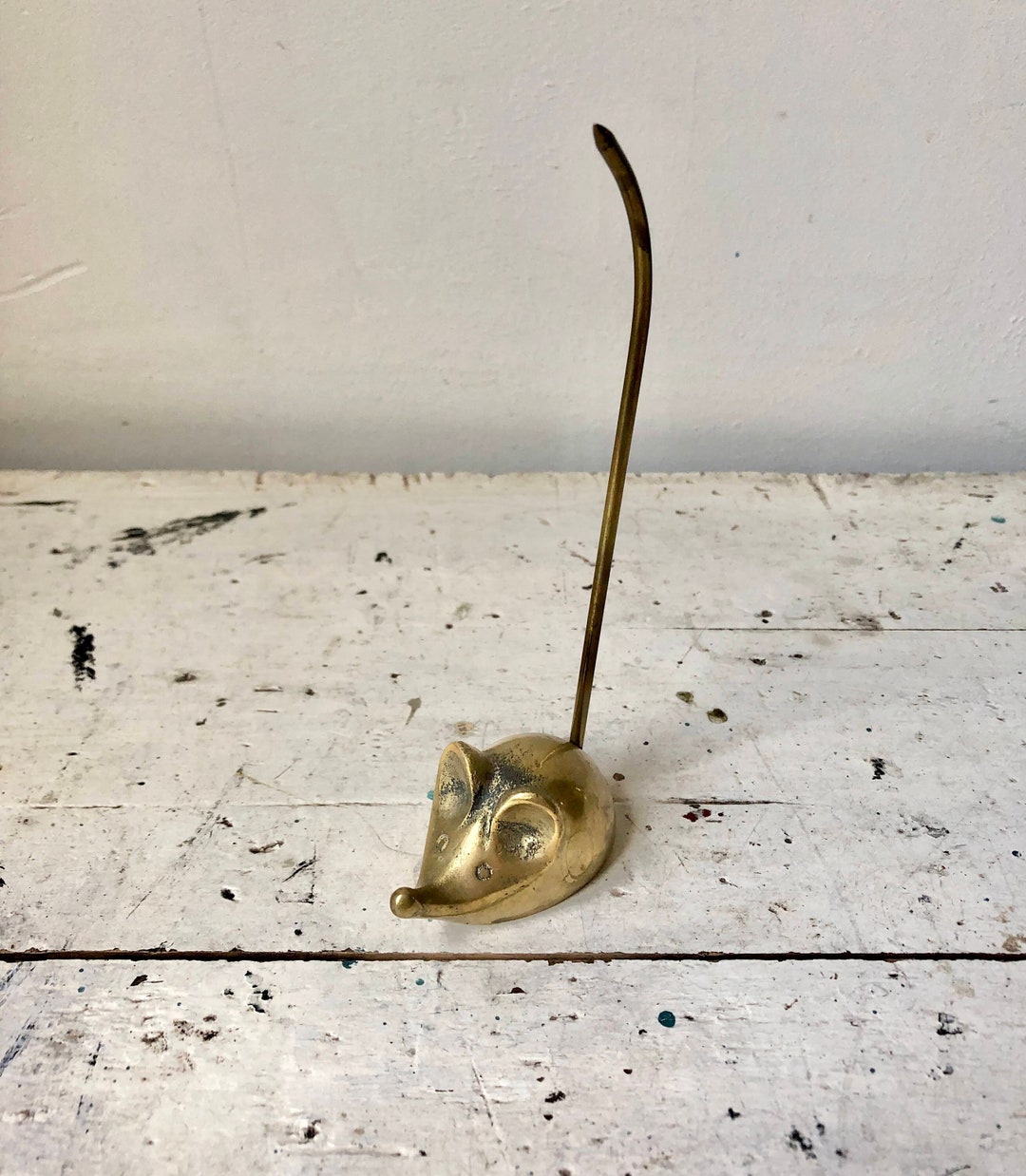 Vintage Brass Mouse With Long Spiked Tail - Etsy