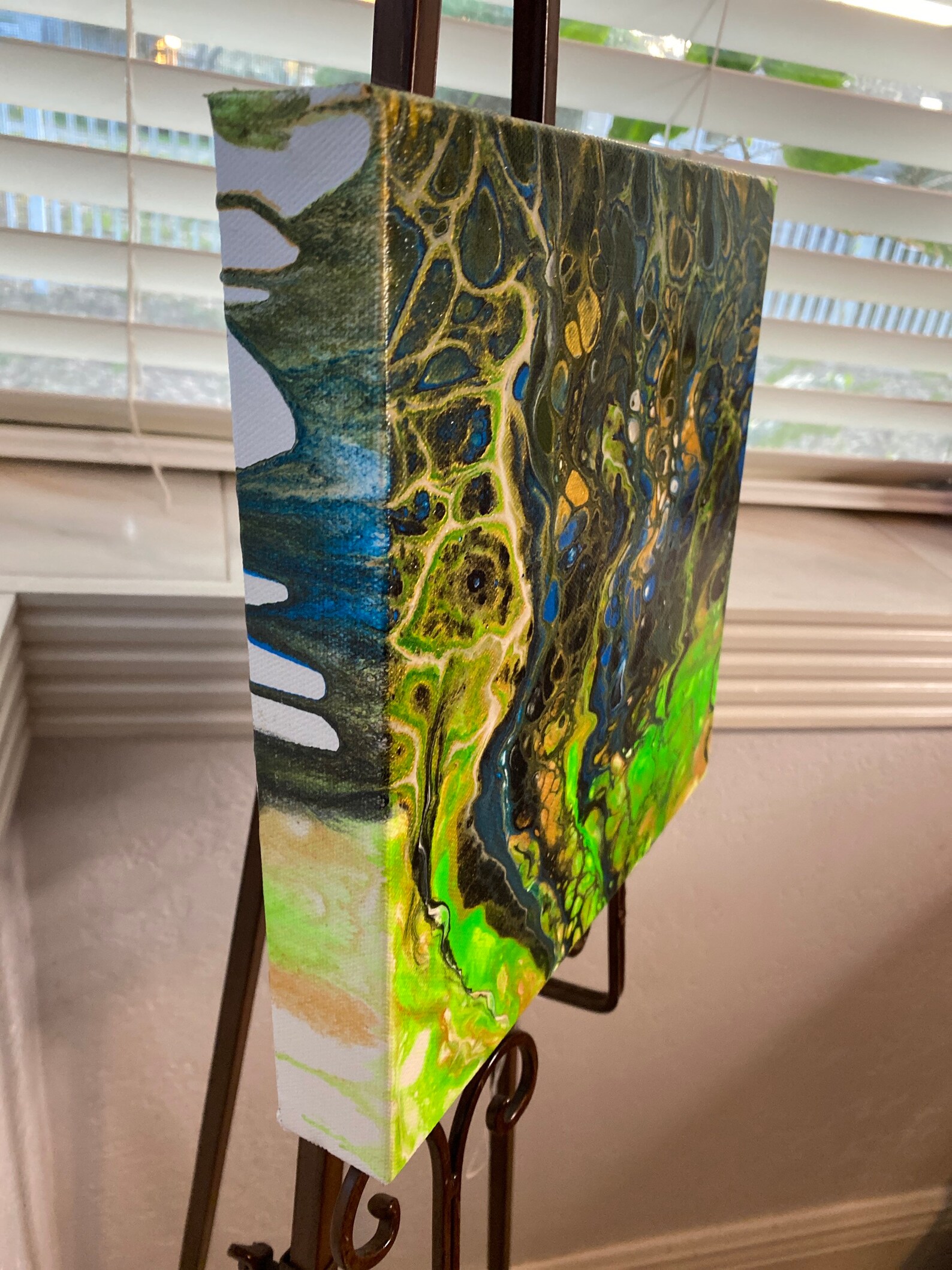 10x10 Acrylic Paint Pour “celestial Reptile” - Etsy