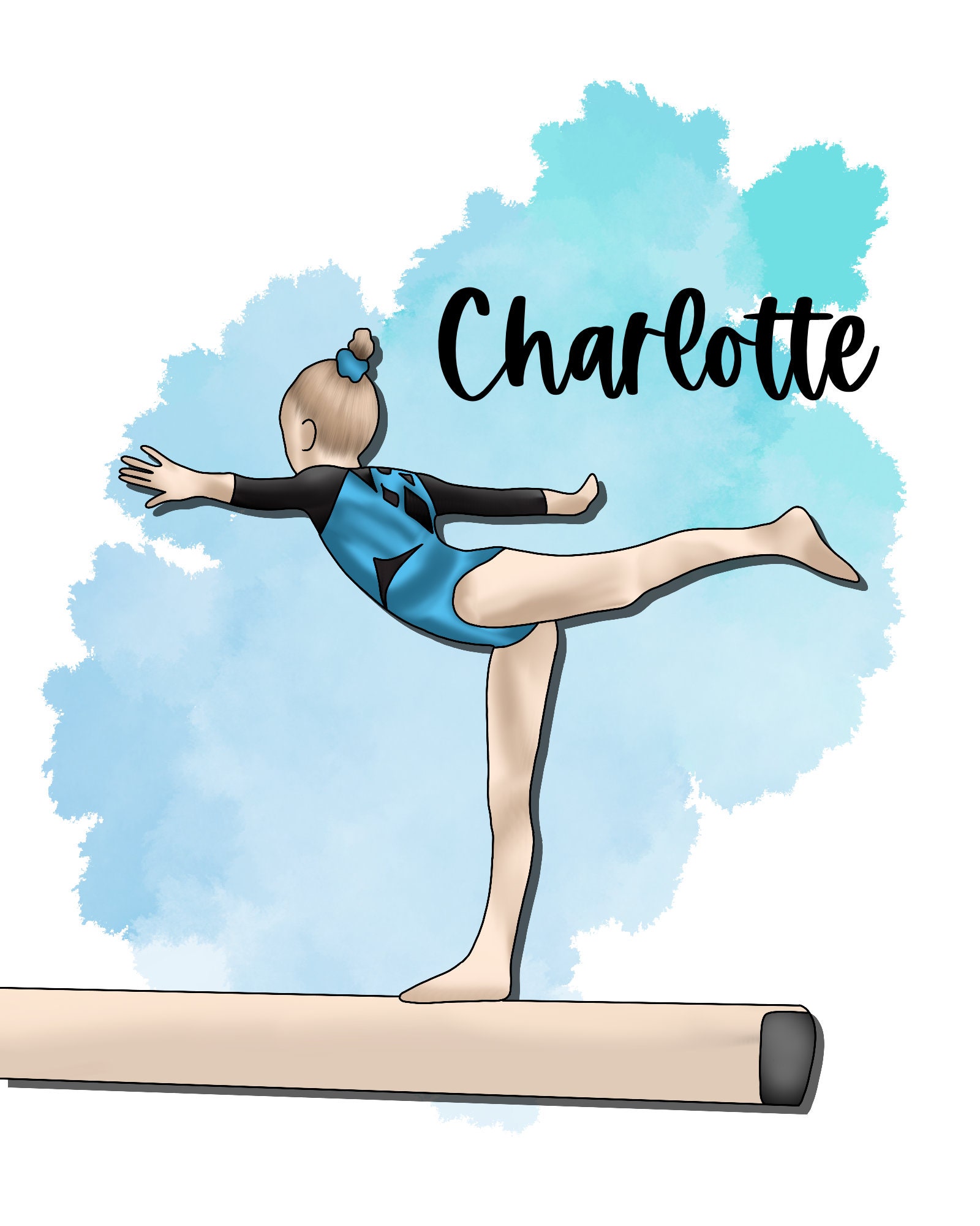 Balance Beam Gymnastics Sketch