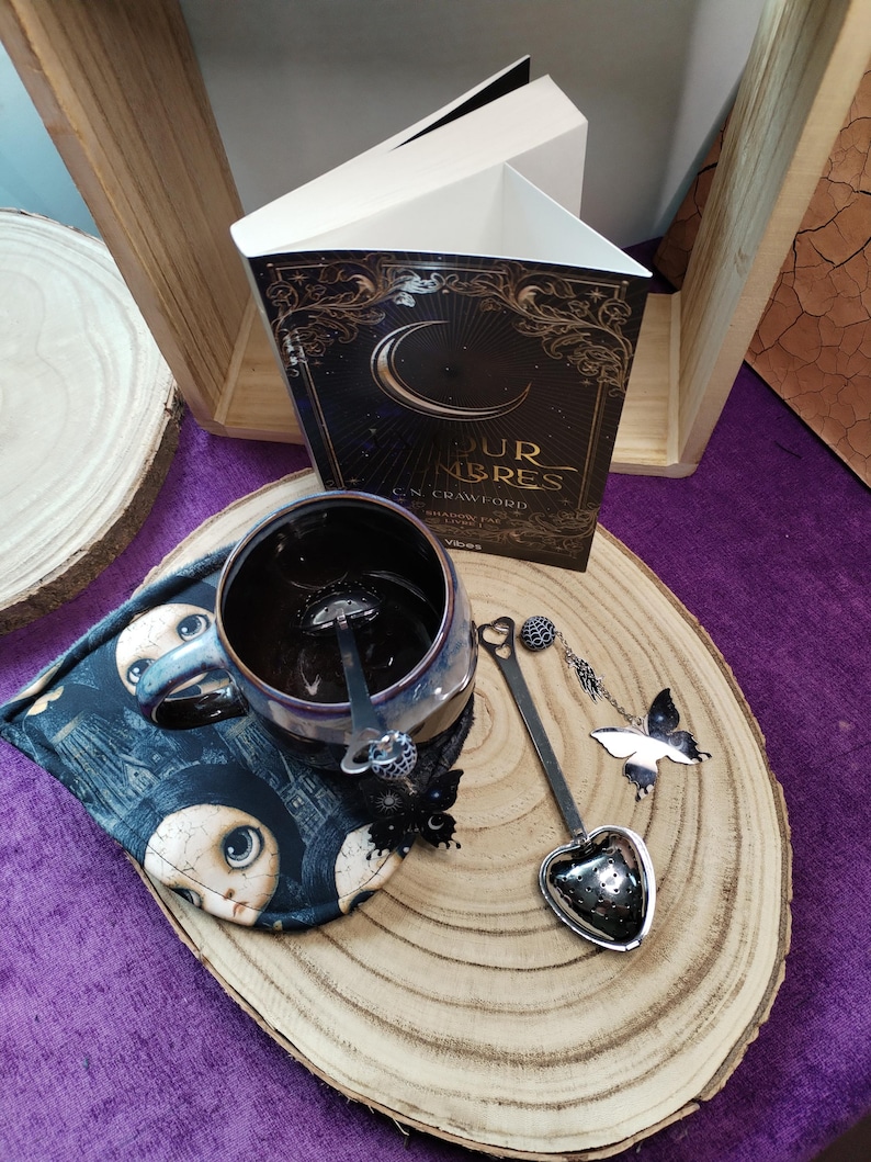 Fabric Coaster and Tea Infuser Spoon / Wednesday Coaster / Halloween ...