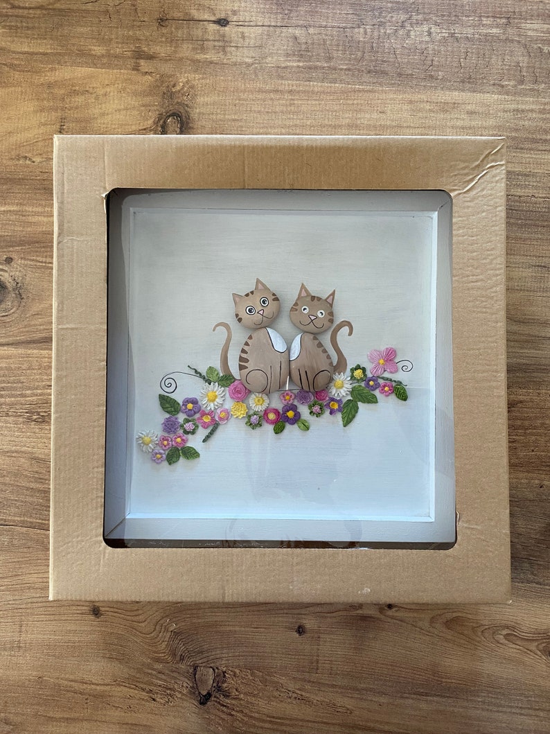 Pebble Art Cute Cats Stone Painting Wall Hanging Home Decor - Etsy