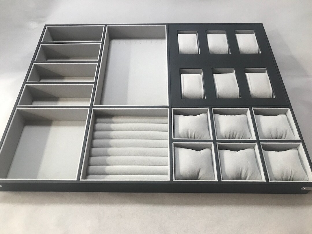 Custom Jewelry Organizer Velvet Trays | Custom Drawer Inserts | PU ...