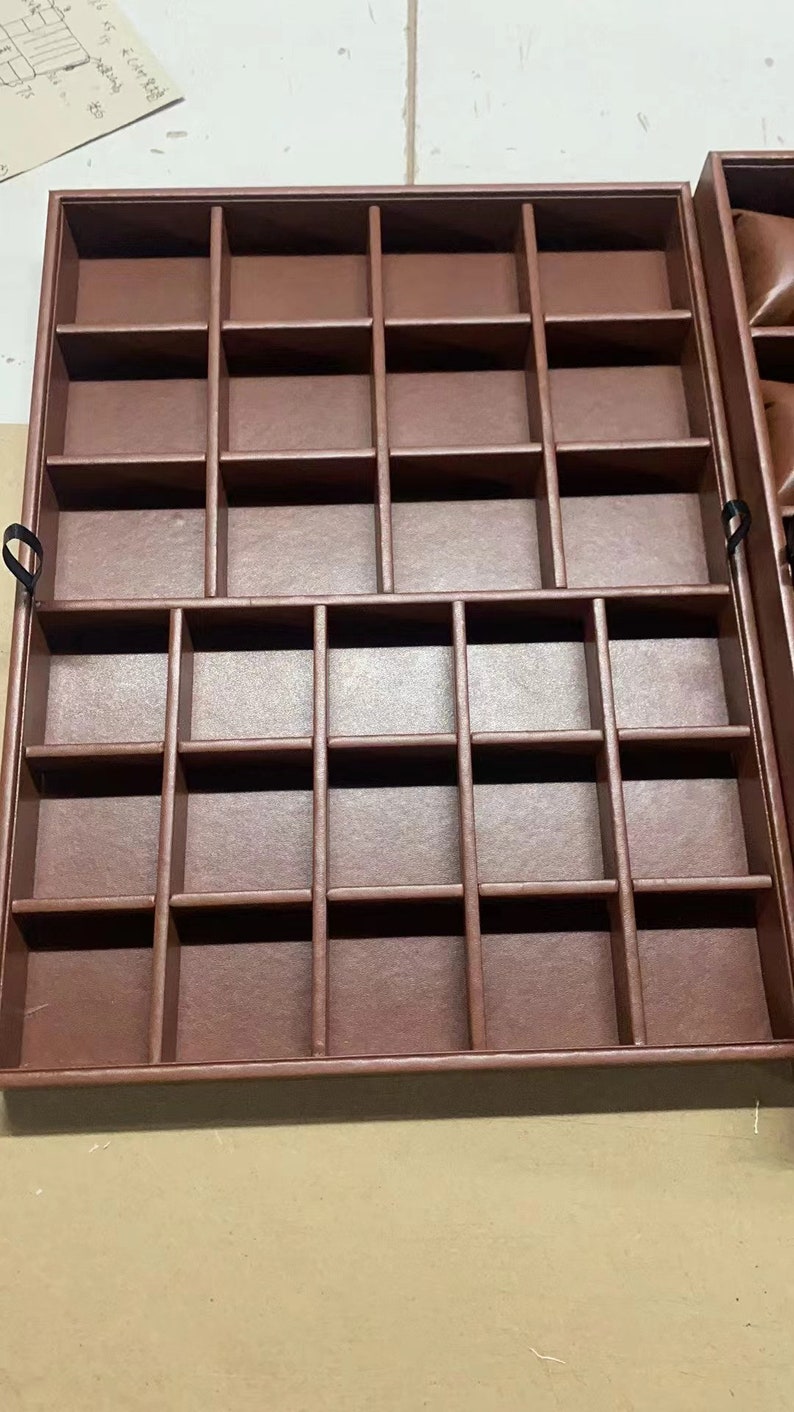 Custom PU Leather Jewelry Organizer | Velvet Drawer Inserts - Etsy