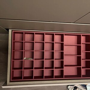 Custom PU Leather Jewelry Organizer | Velvet Drawer Inserts - Etsy