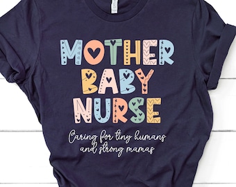 Postpartum Nurse Shirt,mother Baby Nurse Rainbow Shirt,maternity Nurse ...