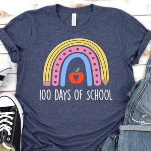 Rainbow 100th Days of School Shirt 100 Days Brighter, 100th Day of ...