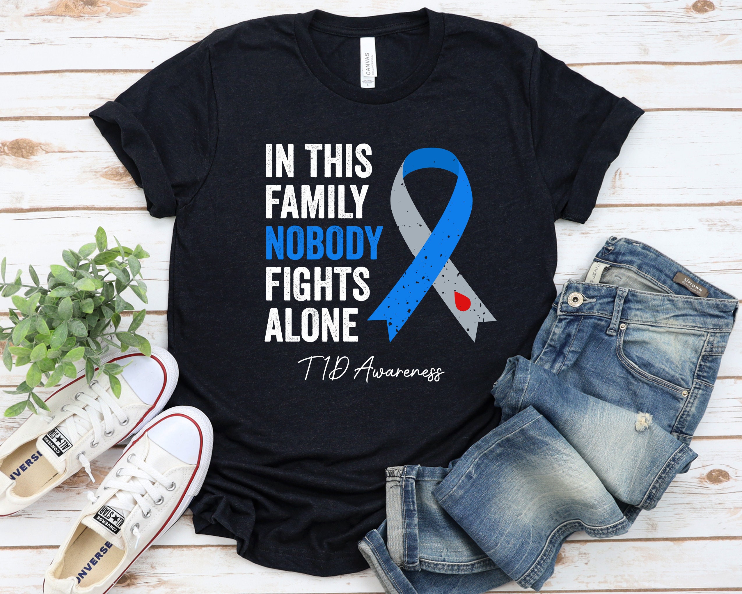 T1D Awareness Warrior Type 1 Diabetes Awareness Shirt Support Squad ...