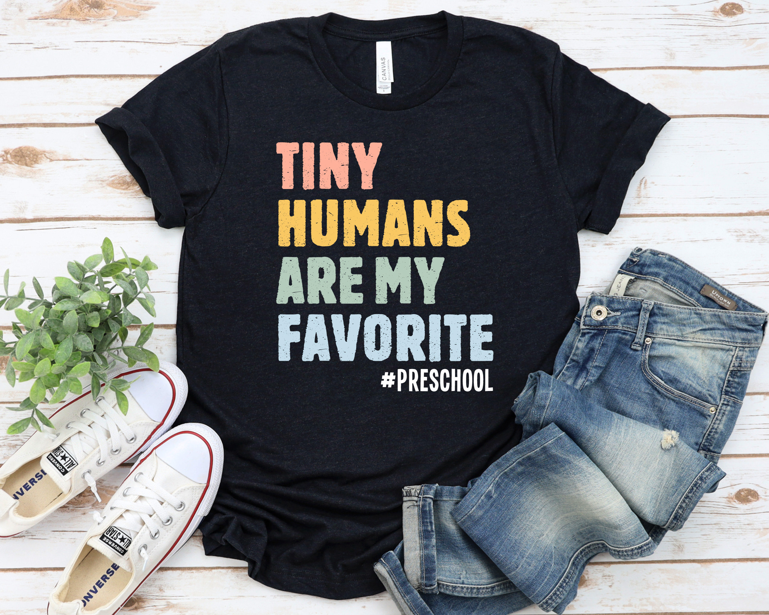 Preschool Tiny Humans Are My Favorite Preschool Teacher Shirt, Back to School Shirt Teacher Gift ...