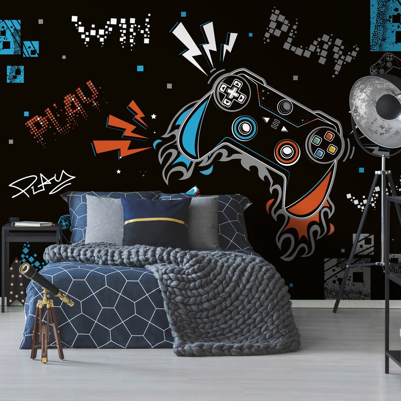 Gamer PERSONALISED Player Wall Mural Gamer Teen Room - Etsy
