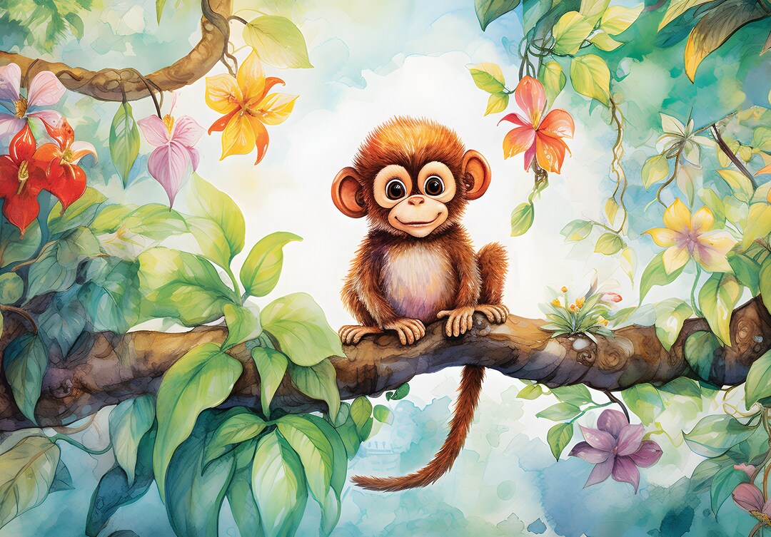 Monkey KIDS Room Wallpaper | Boys & Girls Wall Mural | Wall Decoration ...