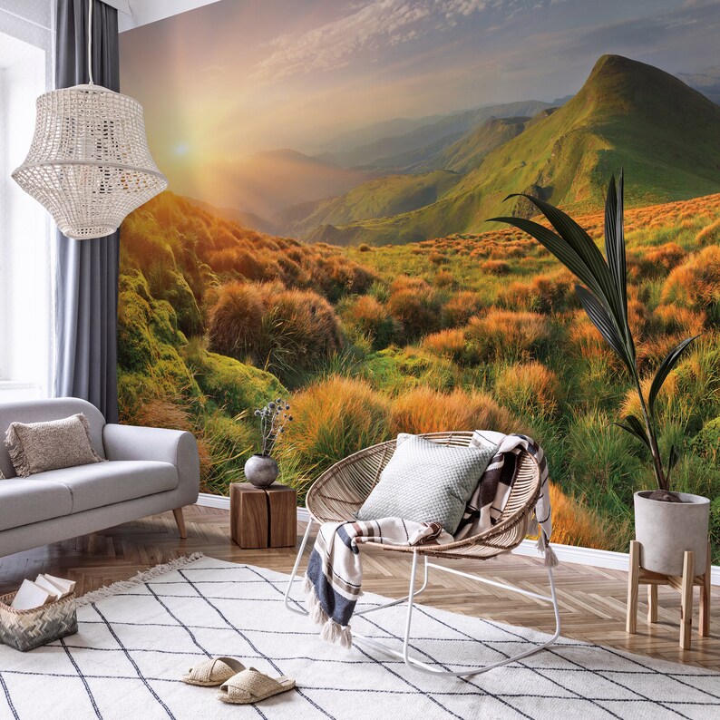 MOUNTAIN View Wallpaper Nature Mural Wall Decoration - Etsy