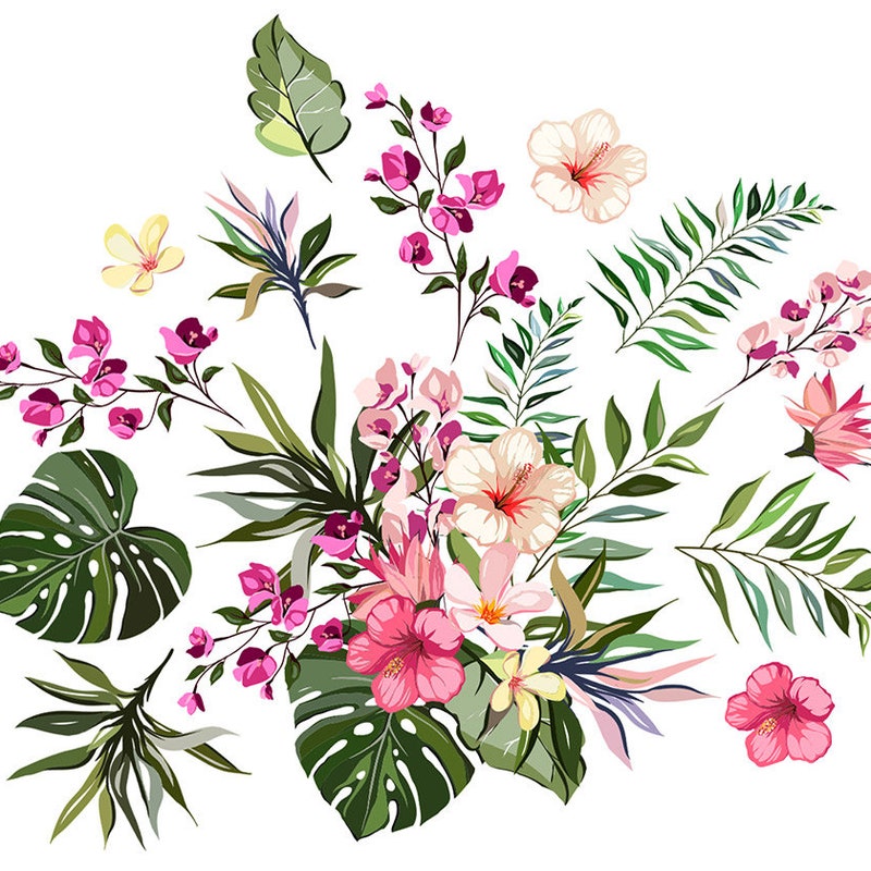 Botanical Wall Decal - Etsy