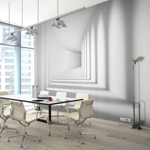 3D Effect Modern TUNNEL Wallpaper | Wall Mural | Geometric Abstract ...