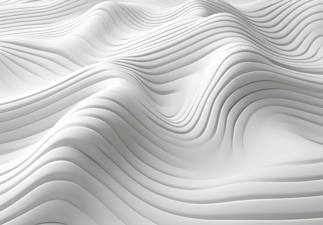 WAVES 3D Art Wallpaper MURAL | White Wall Decoration | Unique Interior ...