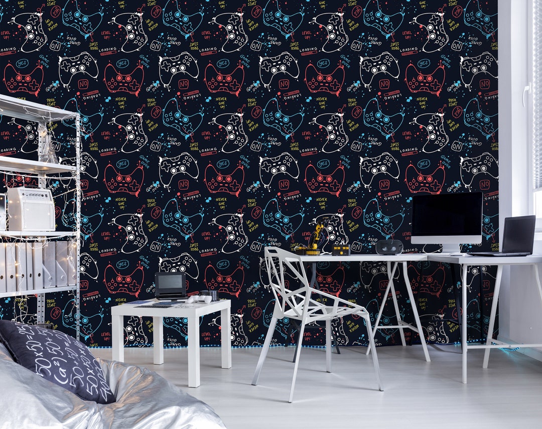 GAMER Game Player Wall Mural | Gamer Teen Room Wallpaper | Teenager ...