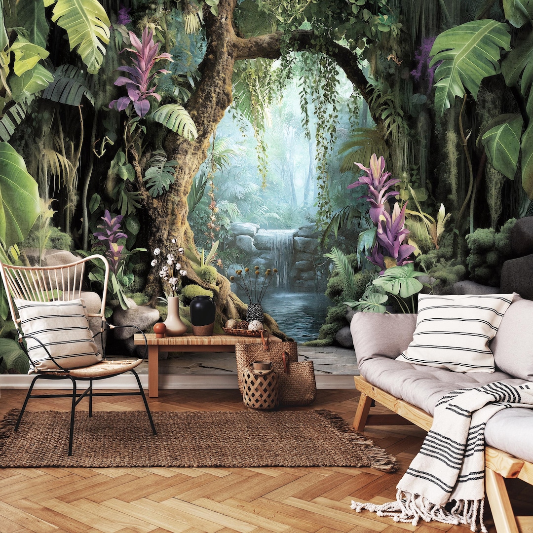 JUNGLE Wild Nature Wallpaper | Fairytale | Botanical Wall Poster | Secret Garden | Interior ...