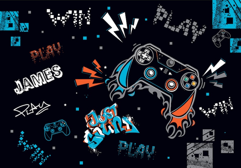 Gamer PERSONALISED Player Wall Mural Gamer Teen Room - Etsy