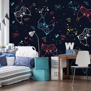GAMER Game Player Wall Mural | Gamer Teen Room Wallpaper | Teenager ...