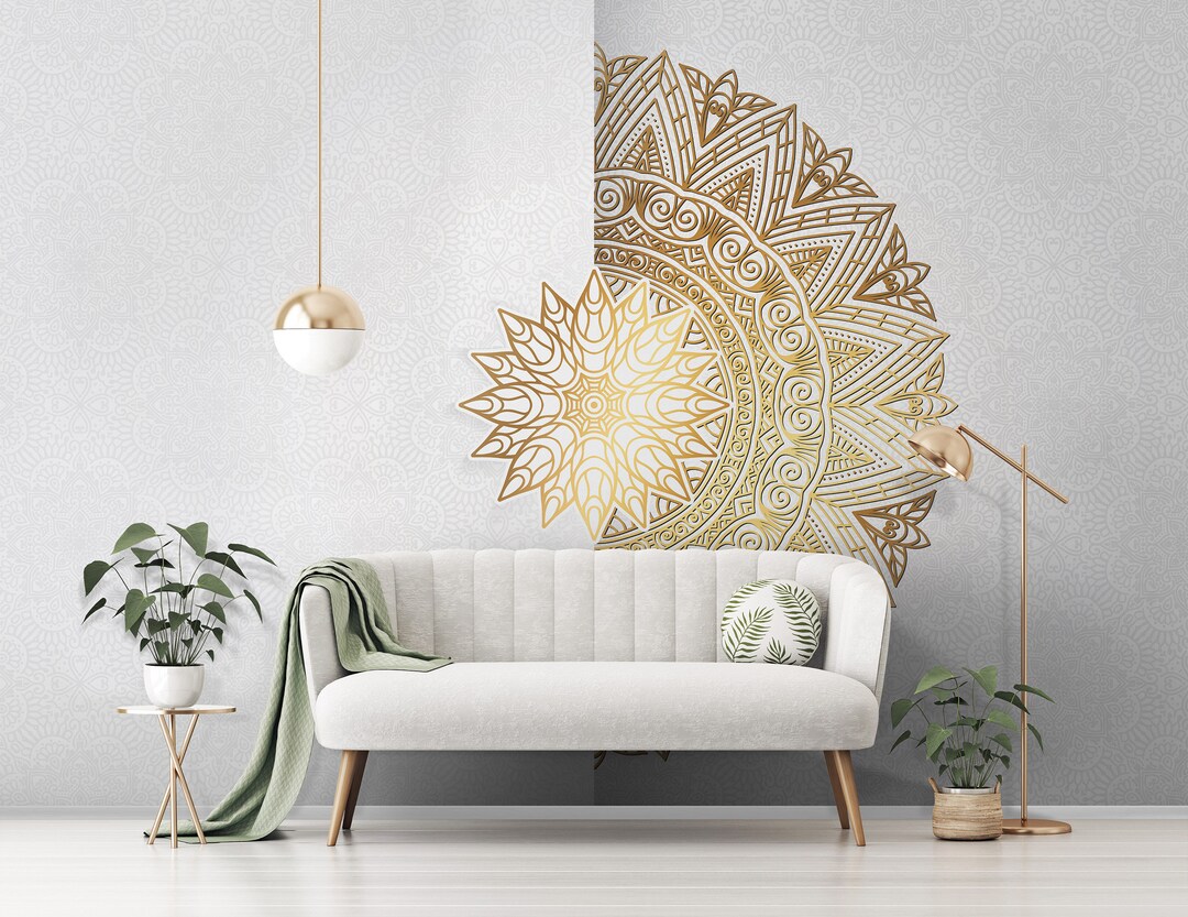 Mandala BOHO Mural Wallpaper | Ornaments Yoga Mural | Bohemian Wall ...