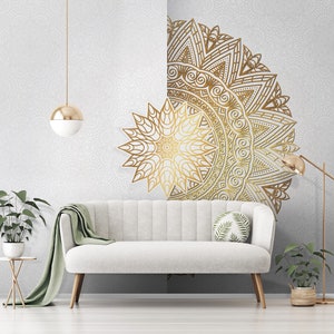 Mandala BOHO Mural Wallpaper | Ornaments Yoga Mural | Bohemian Wall ...