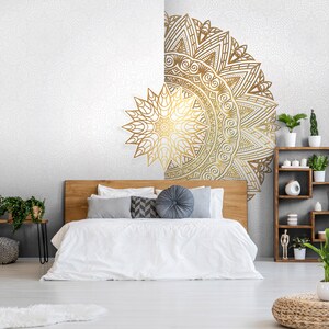 Mandala BOHO Mural Wallpaper | Ornaments Yoga Mural | Bohemian Wall ...
