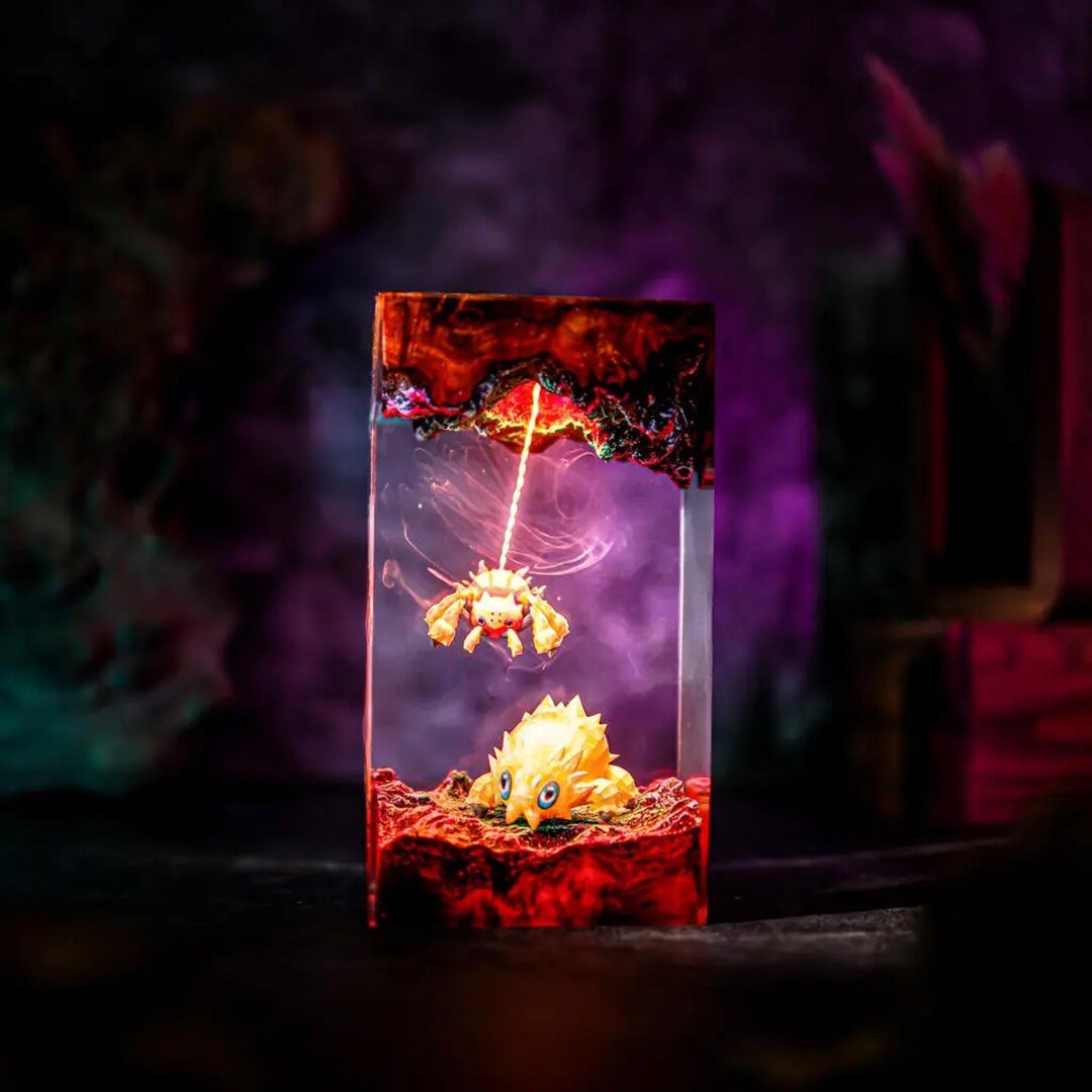 Joltik Galvantula Resin Lamp, Pokémon Spider Light, Handmade Bug Type ...