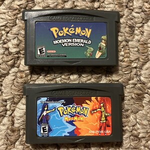 Pokemon Moemon Emerald and Fire Red Nintendo Game Boy Advance GBA Video ...