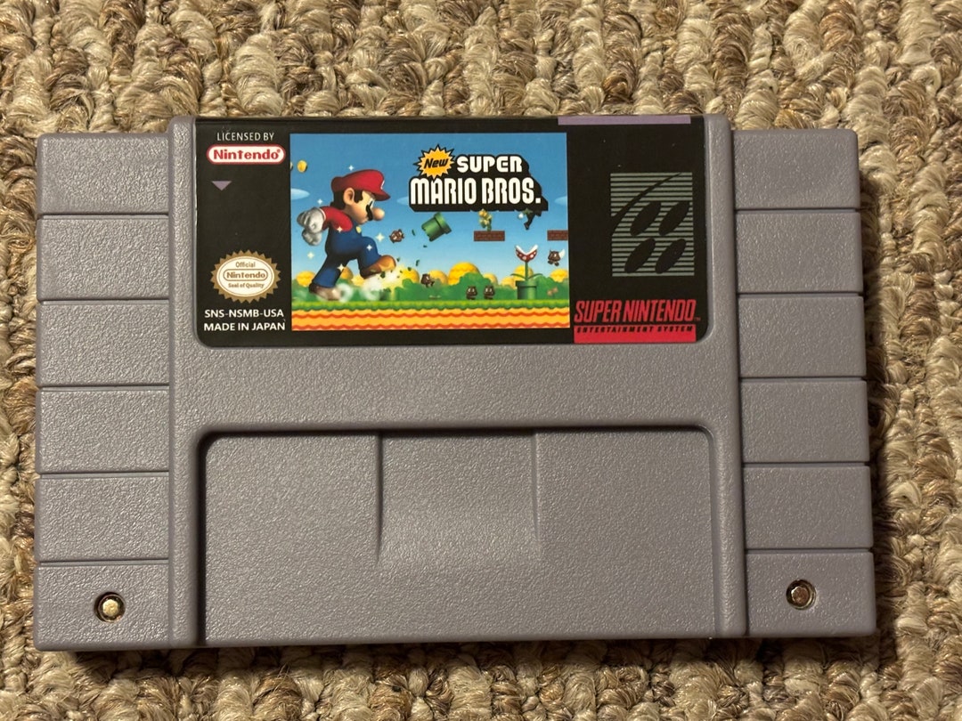 New Super Mario Bros Super Nintendo SNES Video Game Etsy
