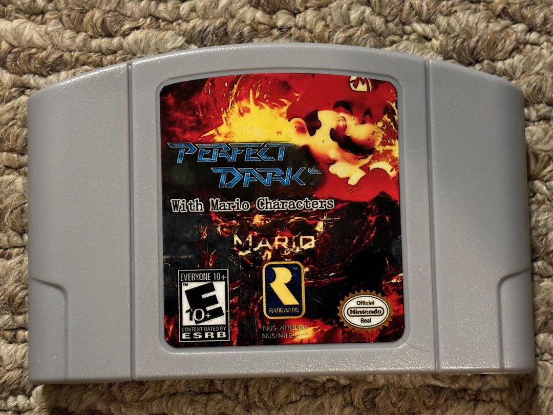 Perfect Dark With Mario Characters Nintendo 64 N64 Video Game ...