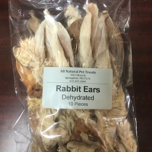 Rabbit Ears, Dehydrated 10 Pack, Hair on Treats Chews Bone Ear - Etsy