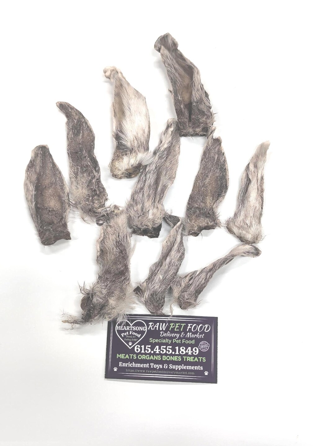 Bunny Ears, 25 Pieces, Fur On, Dehydrated Furry Rabbit Chews, Dog and ...