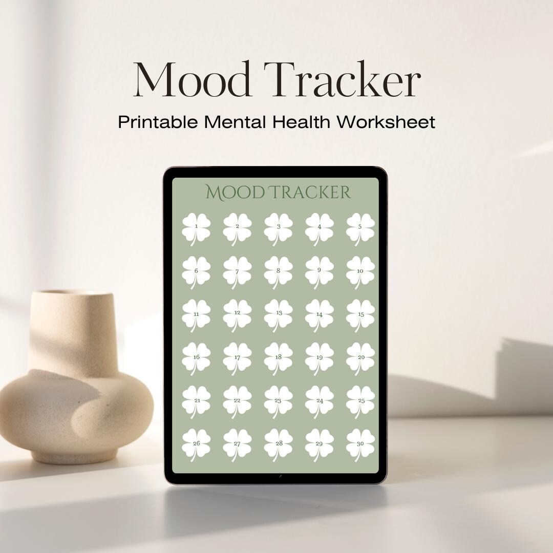 March Mood Tracker Printable Shamrock Mood Tracker Green Monthly Mental ...